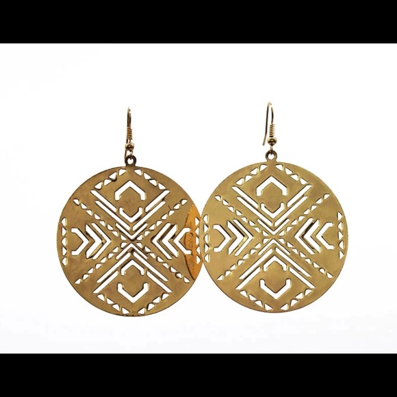 Jewelry | Large Bold Round Medallion Aztec Tribal Geometric | Poshmark